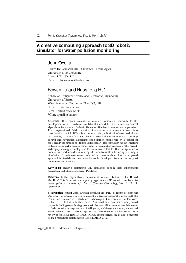 (PDF) A creative computing approach to 3D robotic simulator for water ...