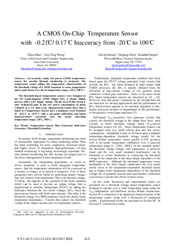 (PDF) A CMOS on-chip temperature sensor with −0.21°C 0.17 °C inaccuracy ...
