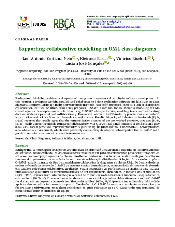 (PDF) Supporting collaborative modelling in UML class diagrams