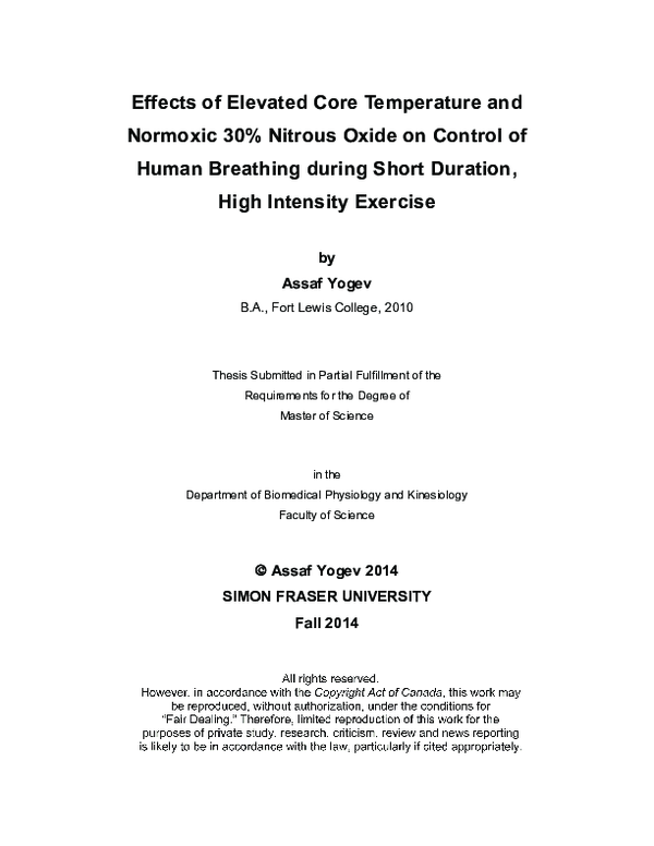 (PDF) Effects of elevated core temperature and normoxic 30% nitrous ...
