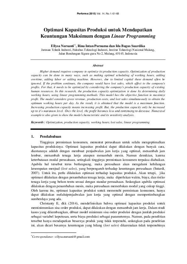 (PDF) Optimasi Kapasitas Produksi untuk Mendapatkan Keuntungan Maksimum dengan Linear Programming