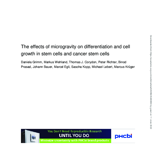 (PDF) The effects of microgravity on differentiation and cell growth in ...