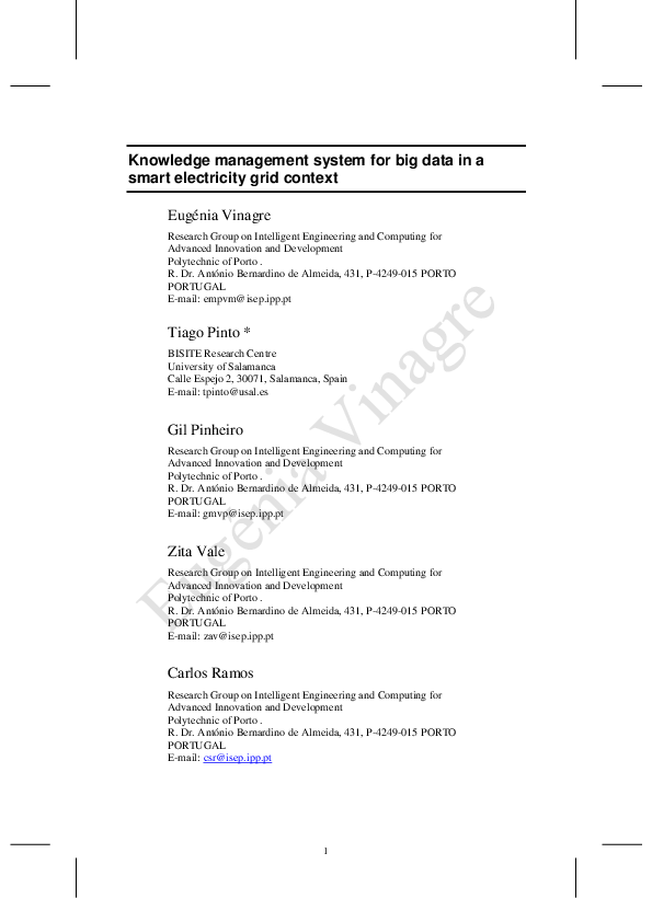 (PDF) Knowledge Management System For Big Data In A Smart Electricity Grid Context