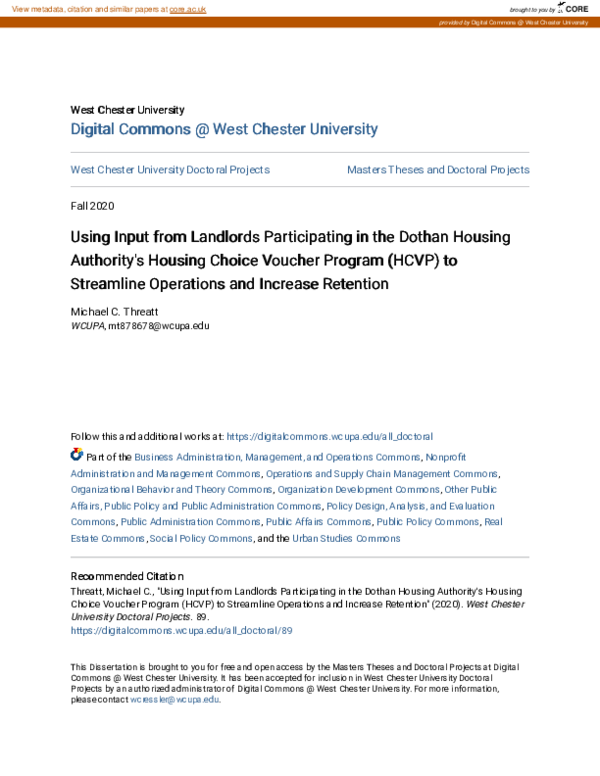 (PDF) Using Input from Landlords Participating in the Dothan Housing Authority's Housing Choice ...