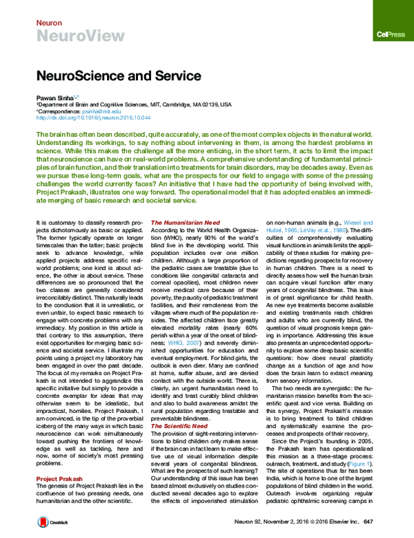 (PDF) NeuroScience and Service