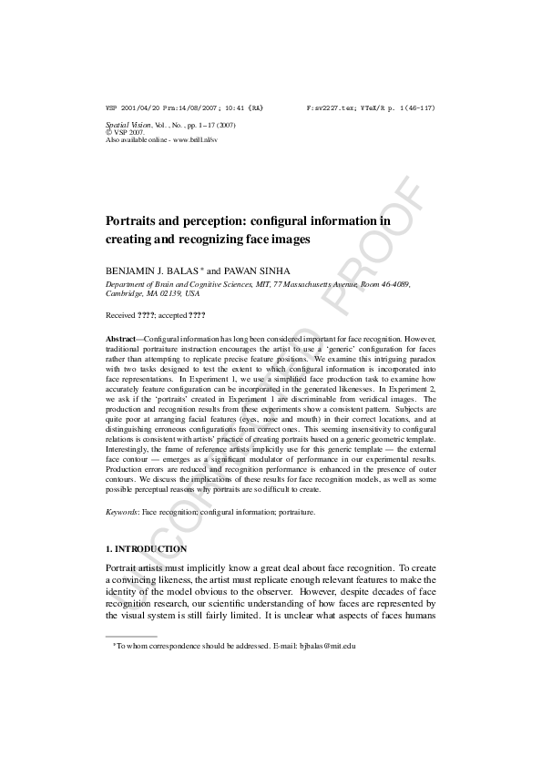 (PDF) Face Recognition: The Role of Configural Info