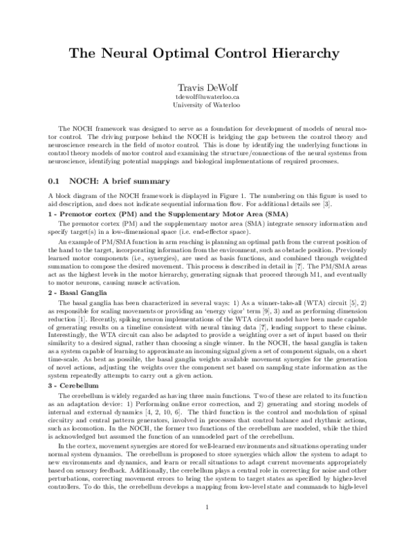 Pdf The Neural Optimal Control Hierarchy Travis Dewolf