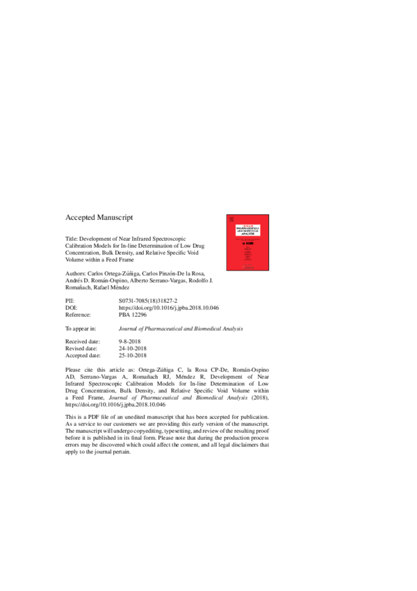 (PDF) Development of near infrared spectroscopic calibration models for ...