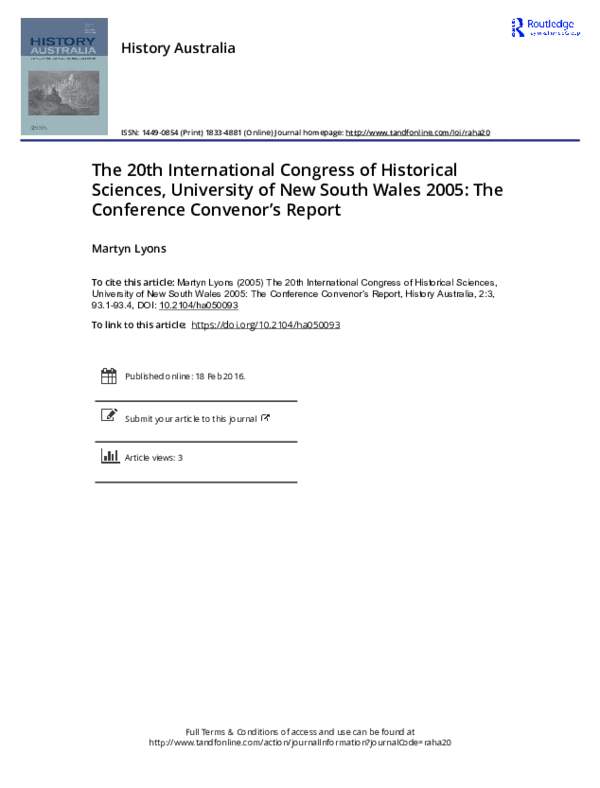 (PDF) The 20th International Congress of Historical Sciences ...