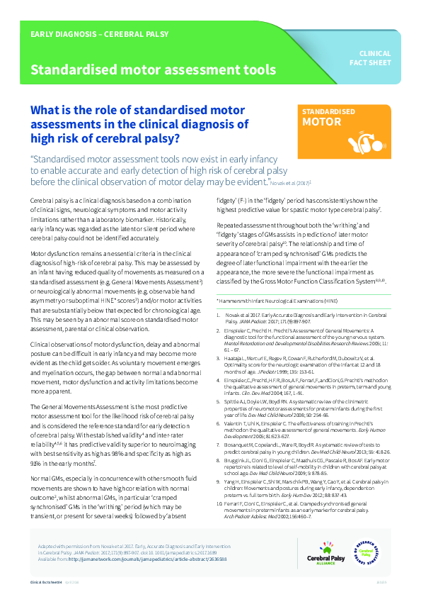 (PDF) Standardised Motor Assessment Tools