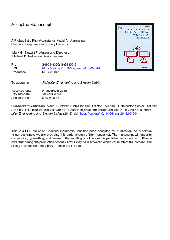 (PDF) A probabilistic risk-acceptance model for assessing blast and ...