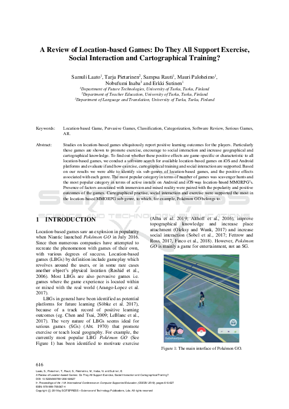 (PDF) A Review of Location-based Games: Do They All Support Exercise ...