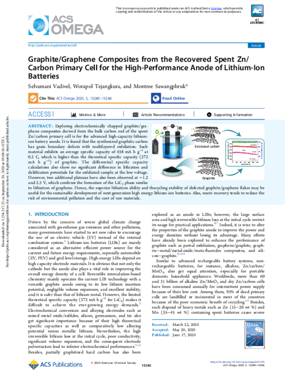 (PDF) Graphite/Graphene Composites from the Recovered Spent Zn/Carbon ...