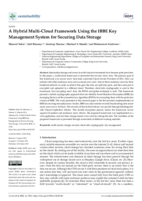 (PDF) A Hybrid Multi-Cloud Framework Using the IBBE Key Management System for Securing Data Storage