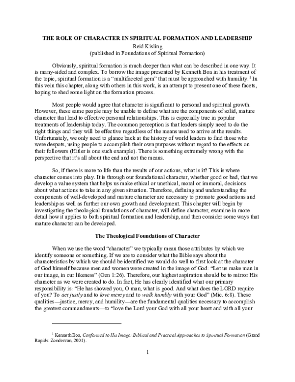 (PDF) Character and Spiritual Formation