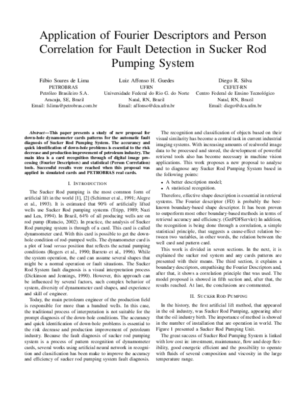 Pdf Application Of Fourier Descriptors And Pearson Correlation For