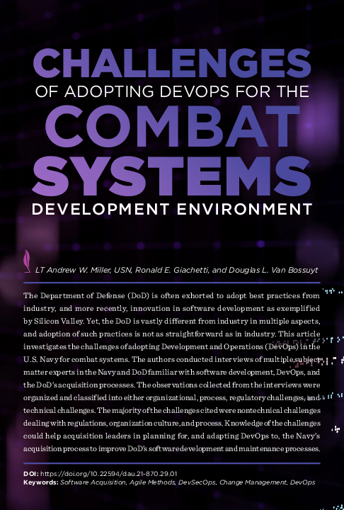 (PDF) Challenges of Adopting DevOps for Combat Systems Development ...