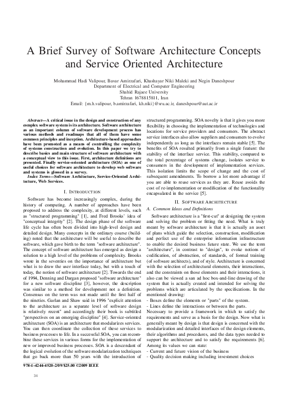 (PDF) A Brief Survey of Software Architecture Concepts and Service ...