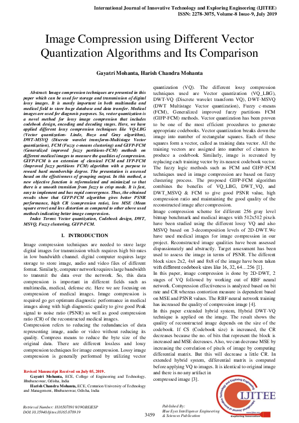 (PDF) Image Compression using Different Vector Quantization Algorithms and Its Comparison
