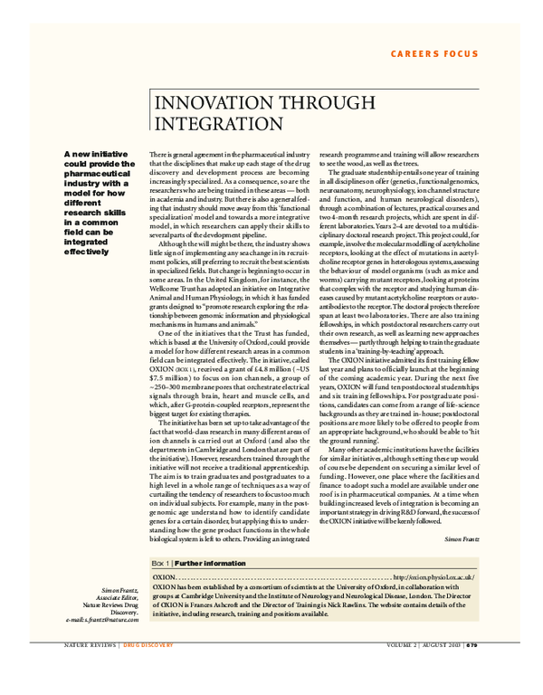 (PDF) Innovation through integration