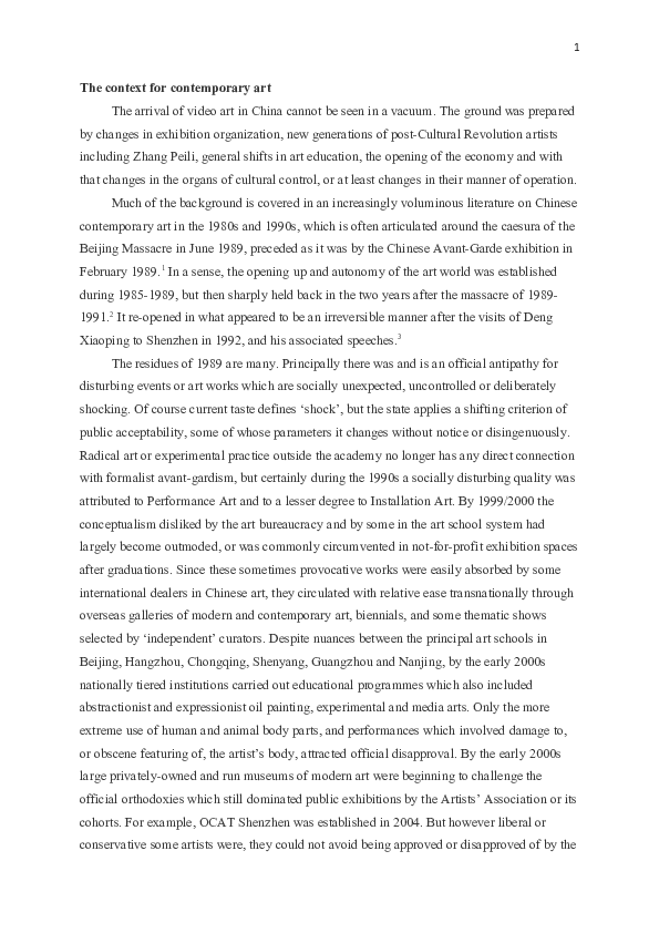 (DOC) Video in the context of contemporary art