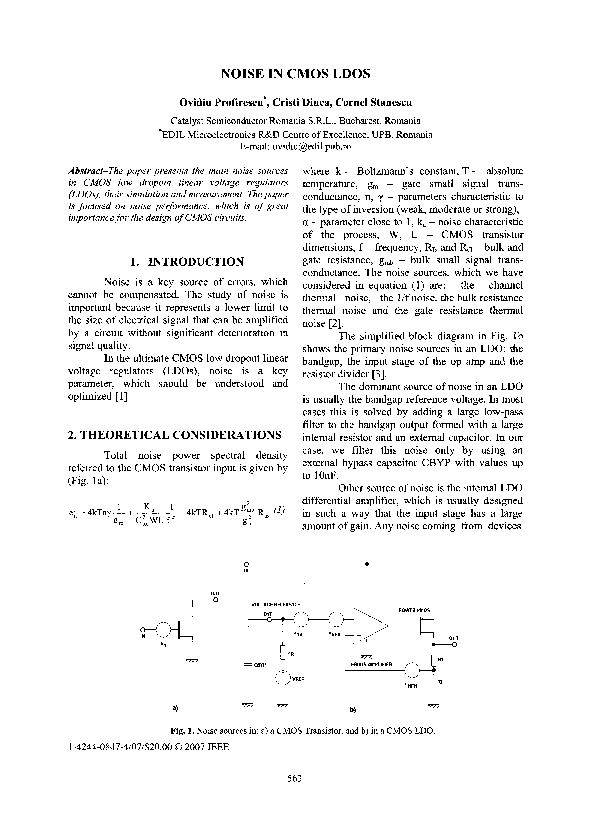 (PDF) Noise in CMOS LDOs