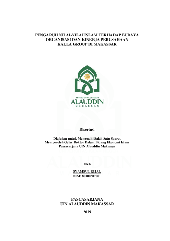 (PDF) Pengaruh Nilai-nilai Islam terhadap Budaya Organisasi dan Kinerja ...