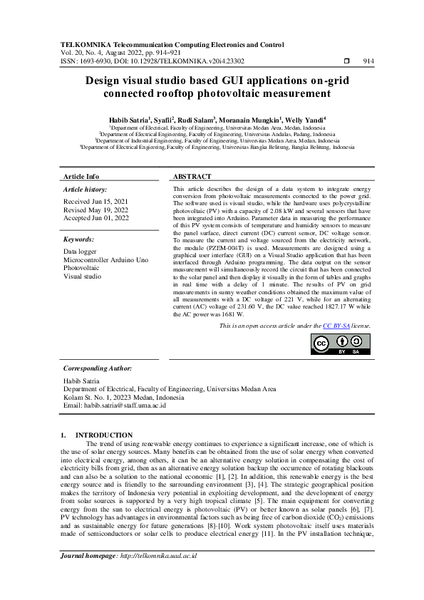 (PDF) Design visual studio based GUI applications on-grid connected ...