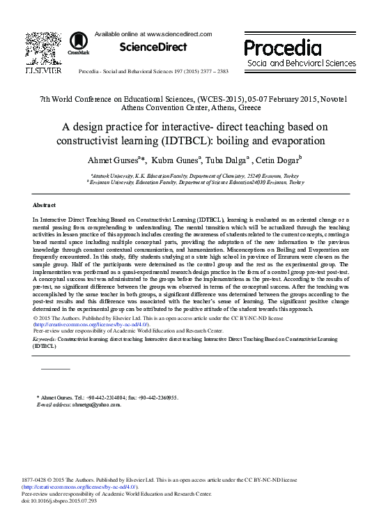 (PDF) A Design Practice for Interactive-direct Teaching Based on Constructivist Learning (IDTBCL ...
