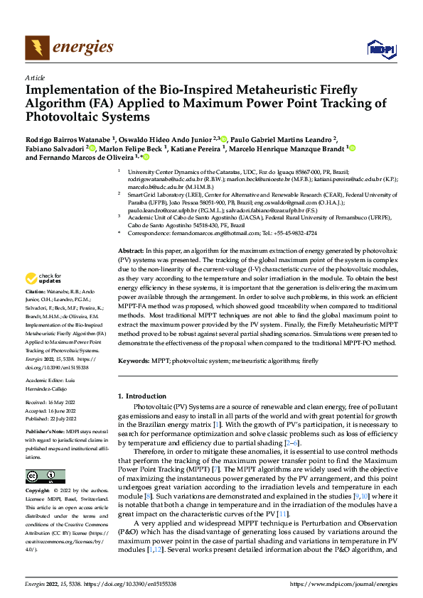 (PDF) Implementation of the Bio-Inspired Metaheuristic Firefly ...