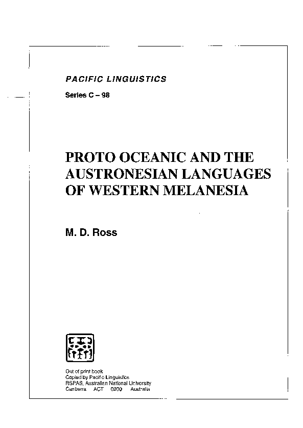 (PDF) Proto Oceanic and the Austronesian Languages of Western Melanesia