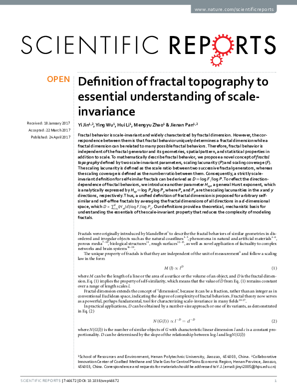 (PDF) Definition of fractal topography to essential understanding of ...