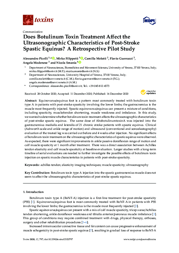 (PDF) Does Botulinum Toxin Treatment Affect the Ultrasonographic ...