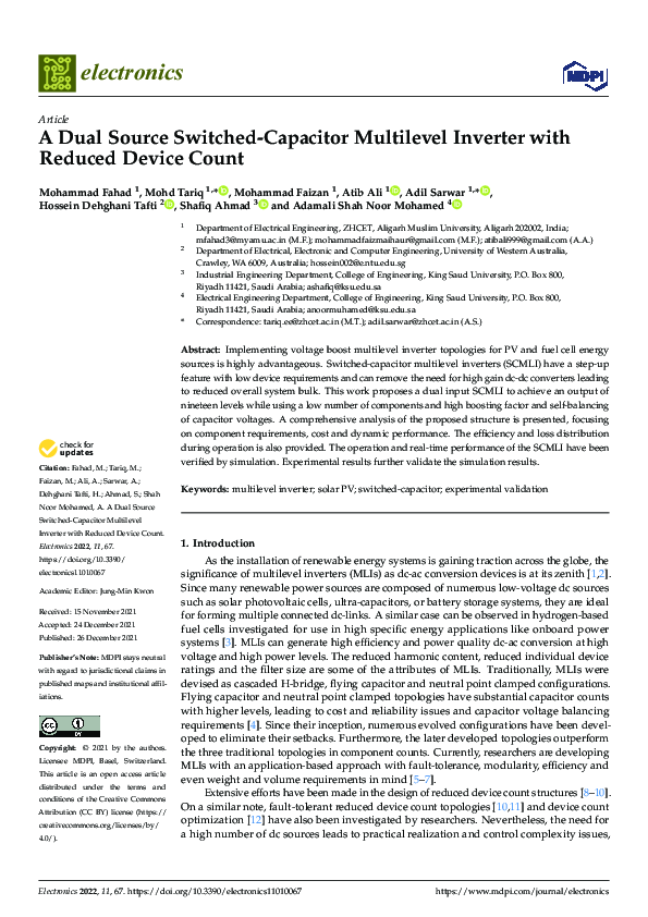 Pdf A Dual Source Switched Capacitor Multilevel Inverter With Reduced Device Count