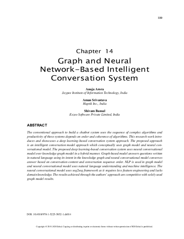 (PDF) Graph and Neural Network-Based Intelligent Conversation System