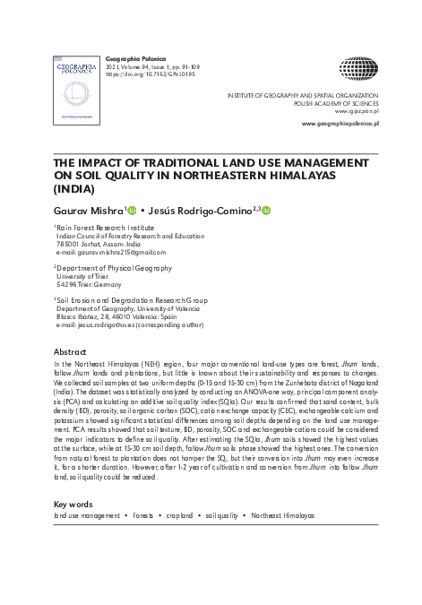 (PDF) The impact of traditional land use management on soil quality in ...