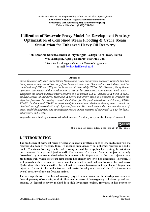 (PDF) Utilization of Reservoir Proxy Model for Development Strategy ...