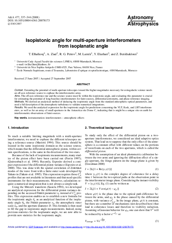 (PDF) Isopistonic angle for multi-aperture interferometers from ...