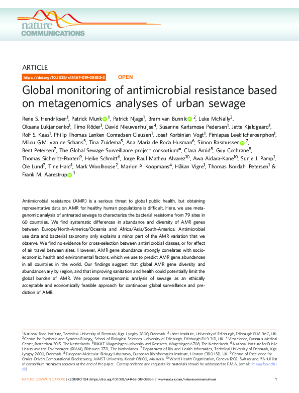 (PDF) Global monitoring of antimicrobial resistance based on ...
