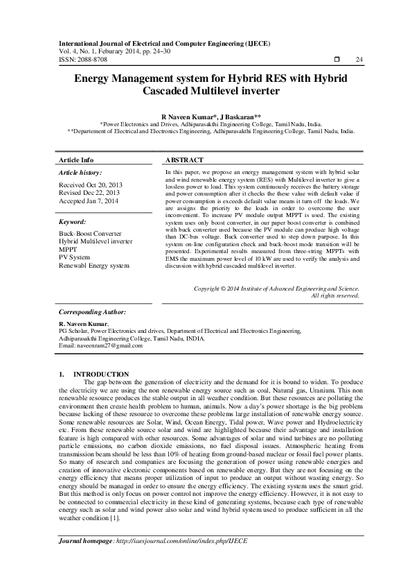 (PDF) Energy Management system for Hybrid RES with Hybrid Cascaded ...