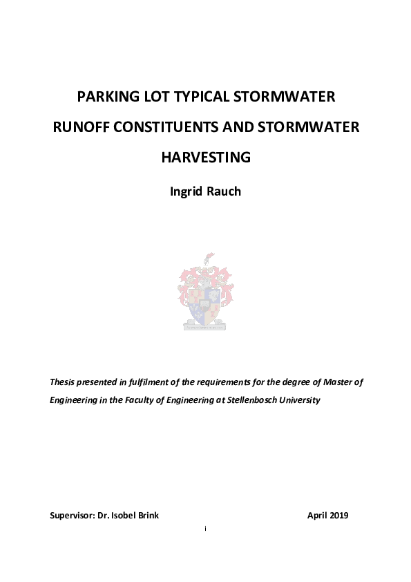 (PDF) Parking lot typical stormwater runoff constituents and stormwater ...