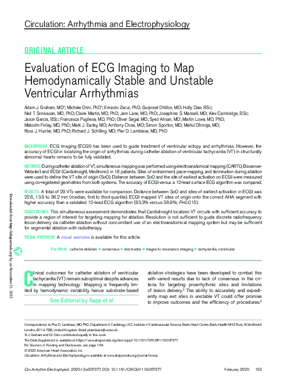 (PDF) Evaluation of ECG Imaging to Map Hemodynamically Stable and ...