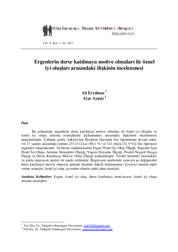 (PDF) The relationship between adolescents’ motivation to class ...