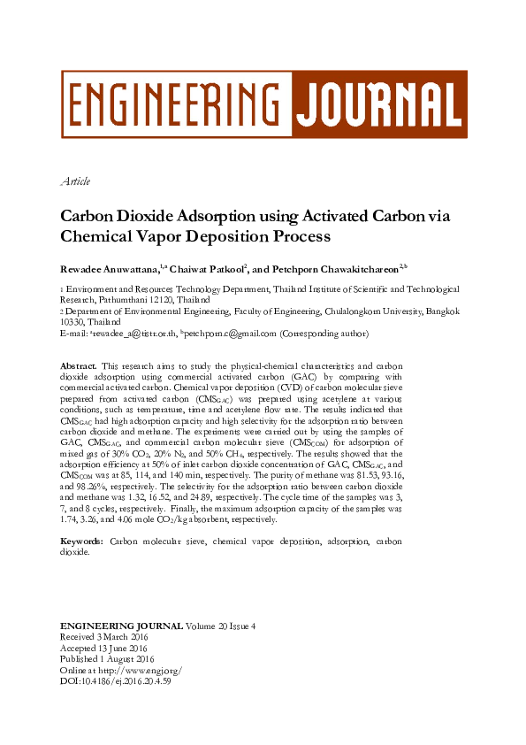 (PDF) Carbon Dioxide Adsorption Using Activated Carbon via Chemical ...