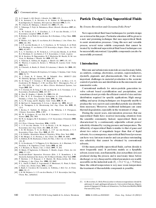 (PDF) Particle Design Using Supercritical Fluids