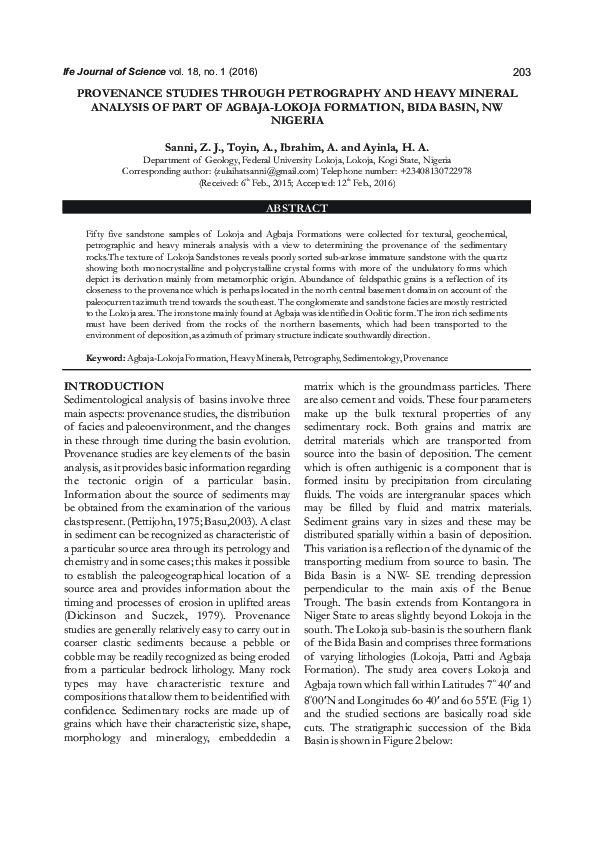 (PDF) Provenance studies through petrography and heavy mineral analysis ...