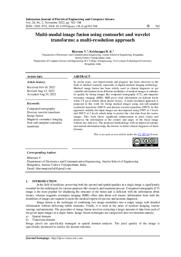 Pdf Multi Modal Image Fusion Using Contourlet And Wavelet Transforms A Multi Resolution 7067