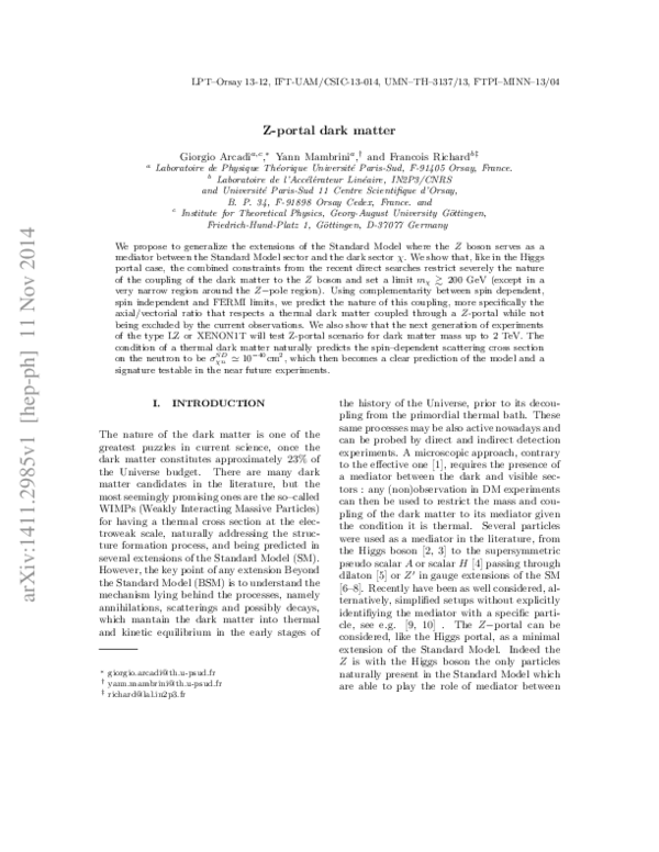 (PDF) Z-portal dark matter