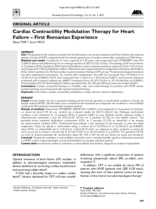 (PDF) Cardiac Contractility Modulation Therapy for Heart Failure ...