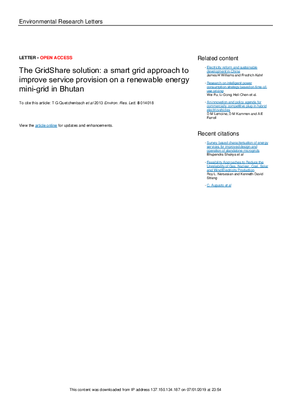 (PDF) The GridShare solution: a smart grid approach to improve service ...